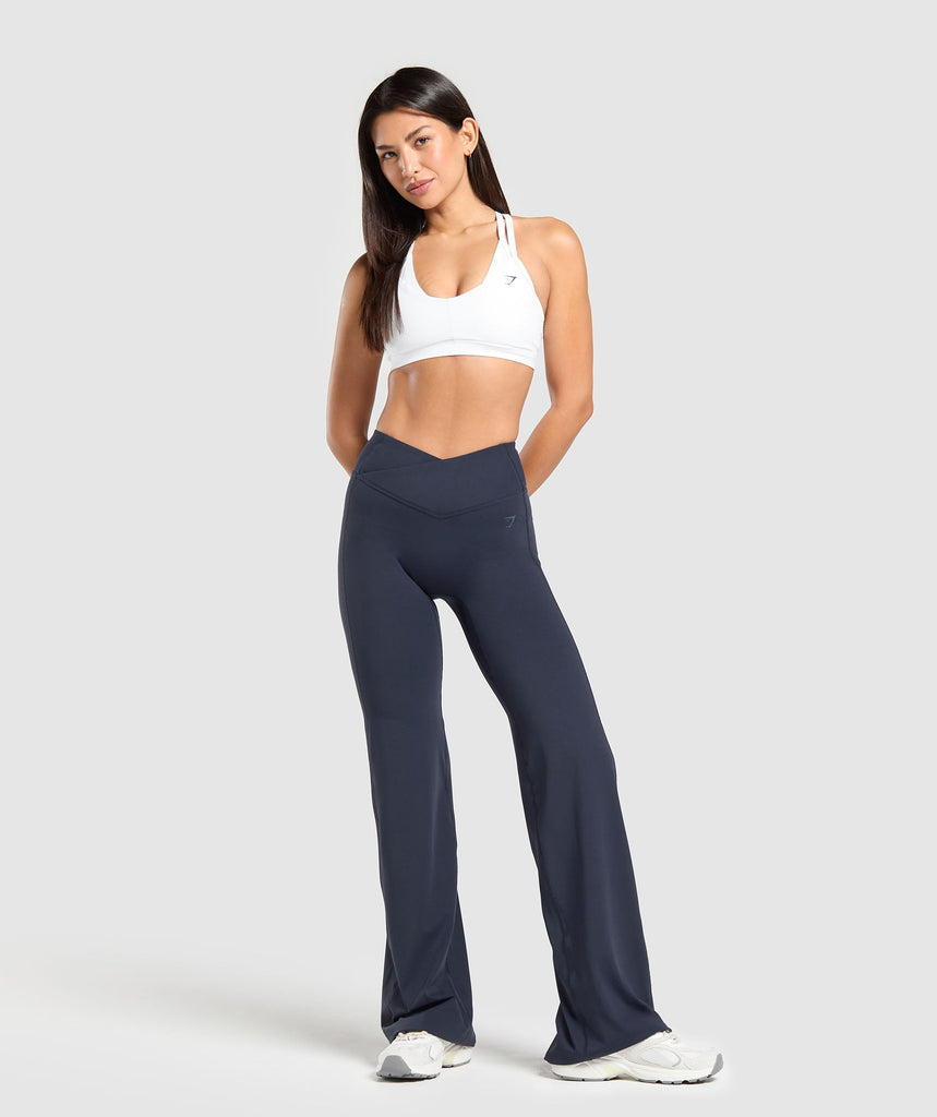 Gymshark Crossover Flared Leggings - Heavy Blue | Gymshark